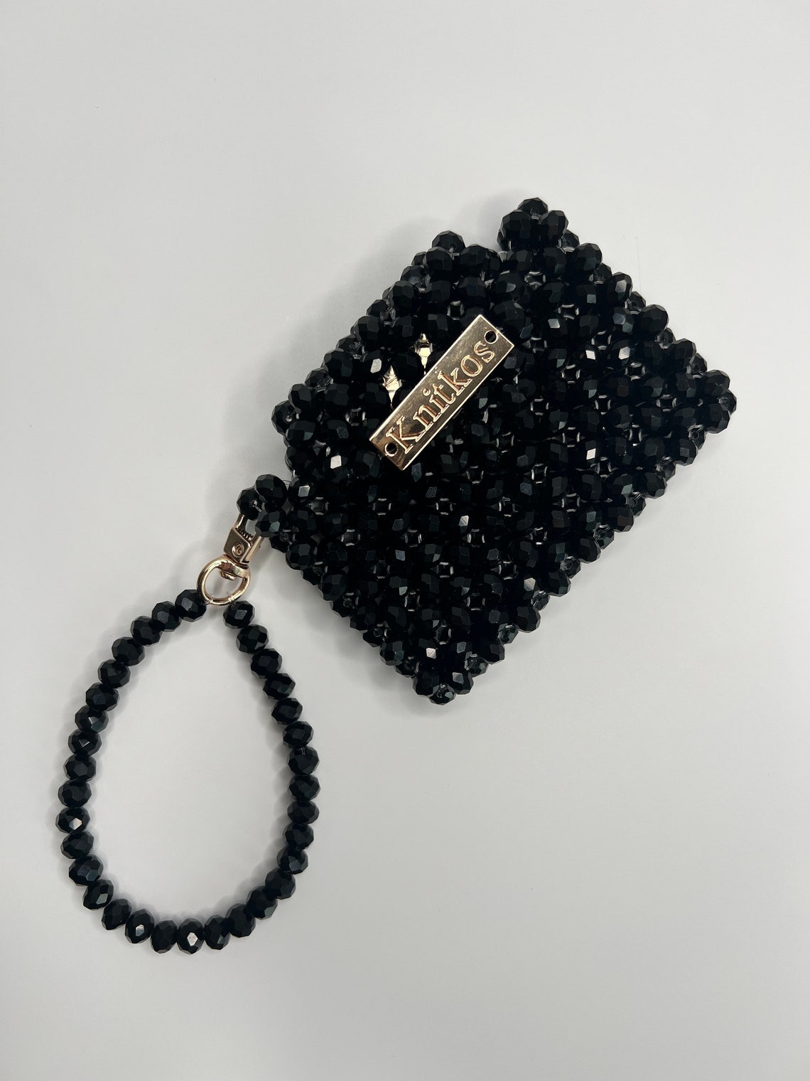 Black Women Bead Wallet ,kawai Clutch, Bead Cardholder, Women Gift ...