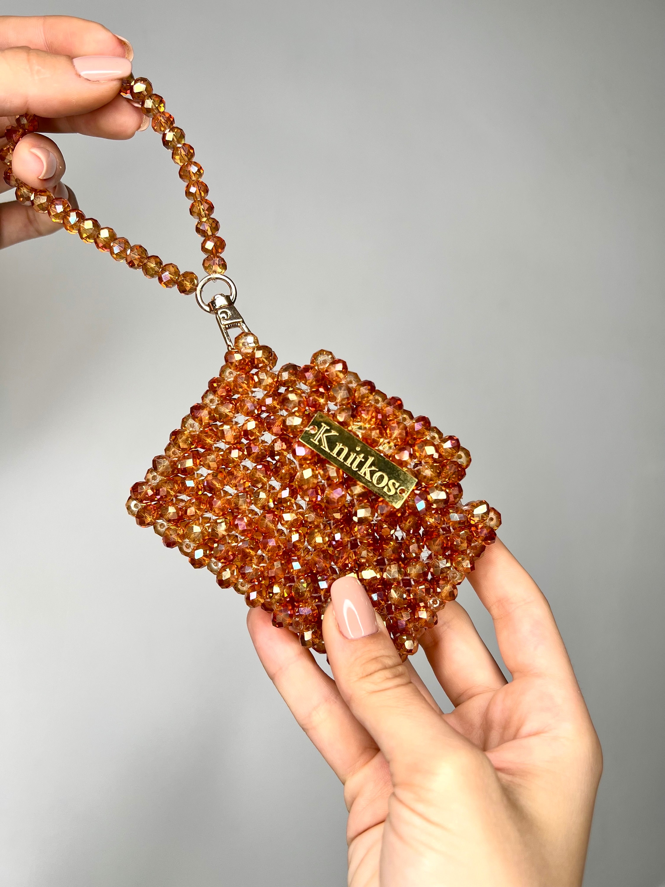 Gold Beaded Small Womens Wallet Crystal , Mini Cute Purse Wallet ...