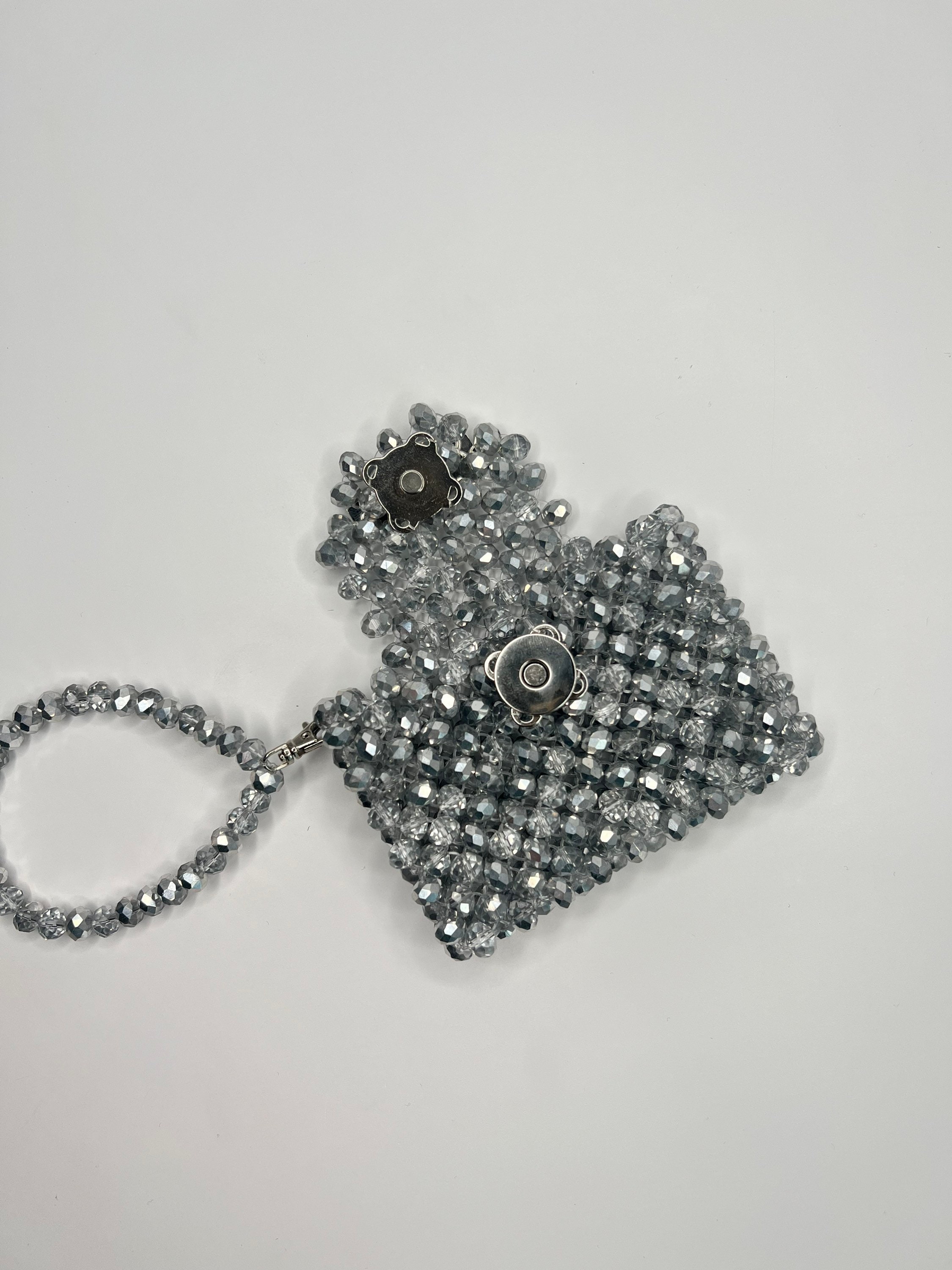 Metallic Beaded Small Womens Wallet With Crystal Mini Cute - Etsy
