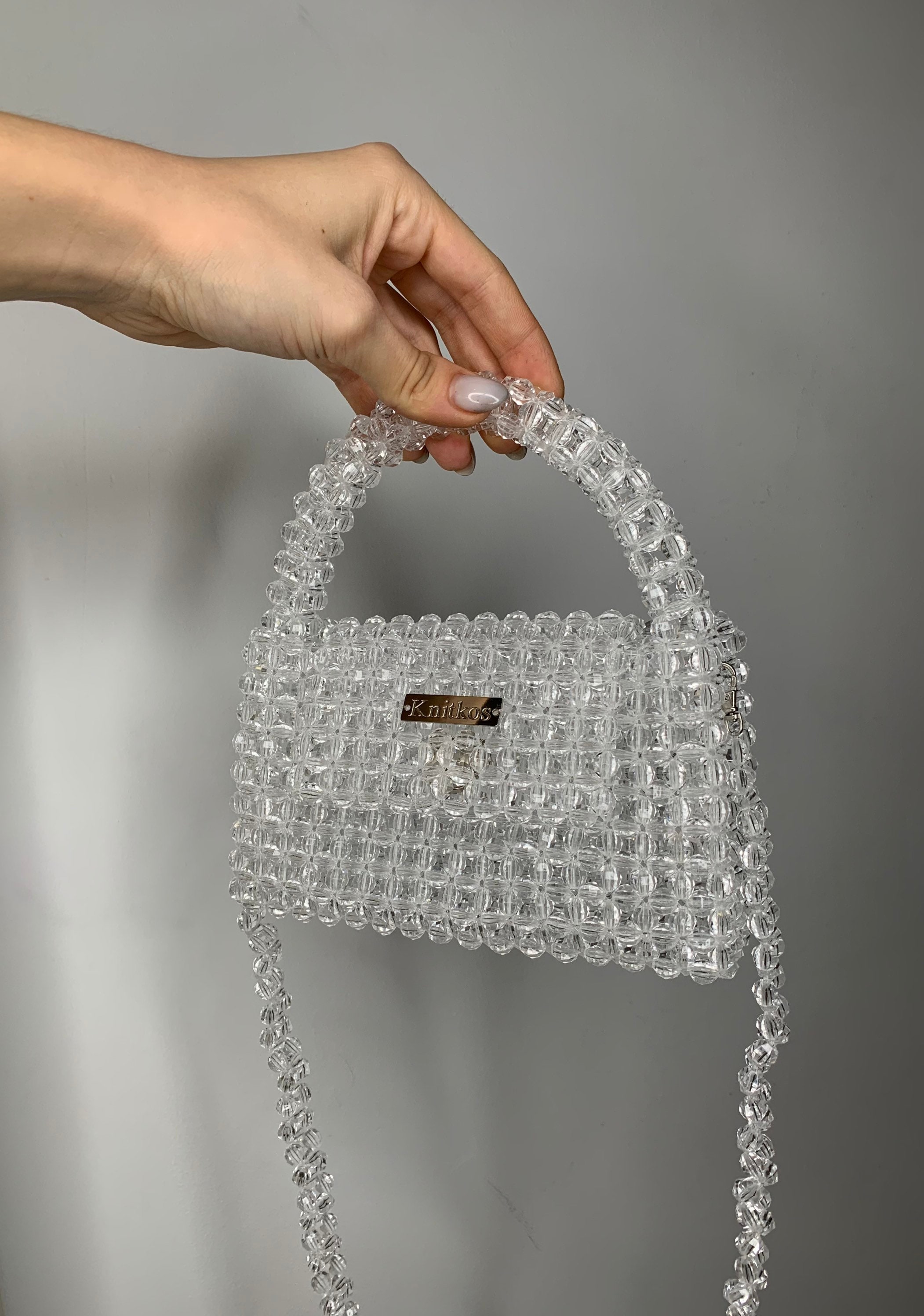 Crystal White Bead Bag Bead Shoulder Bag Women Bead Bag - Etsy