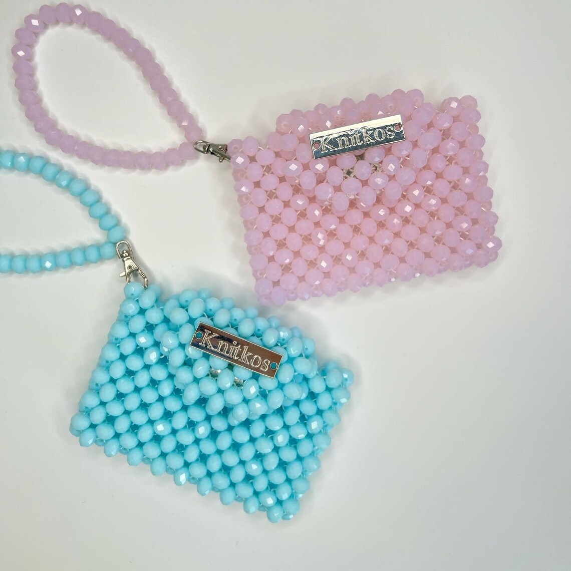 Crystal KNITKOS Women Bead Wallet Bead Cardholder Women - Etsy