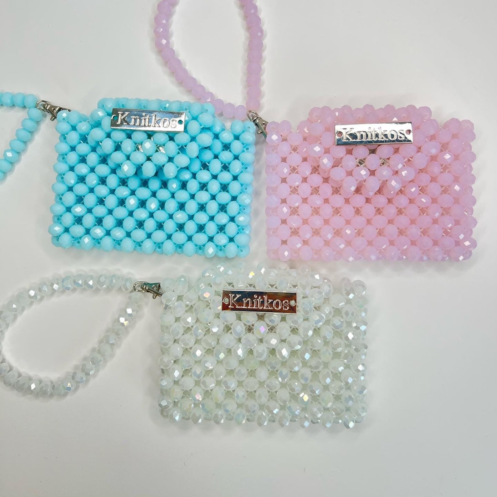 Crystal KNITKOS Women Bead Wallet Bead Cardholder Women - Etsy