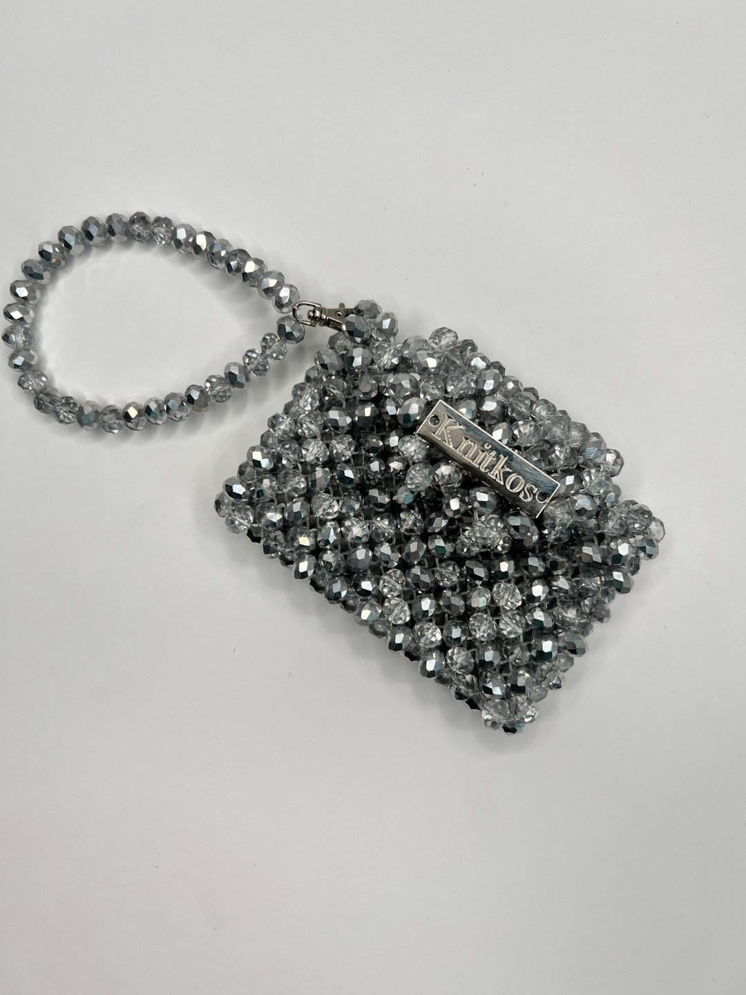 Metallic Beaded Small Womens Wallet With Crystal , Mini Cute Purse ...