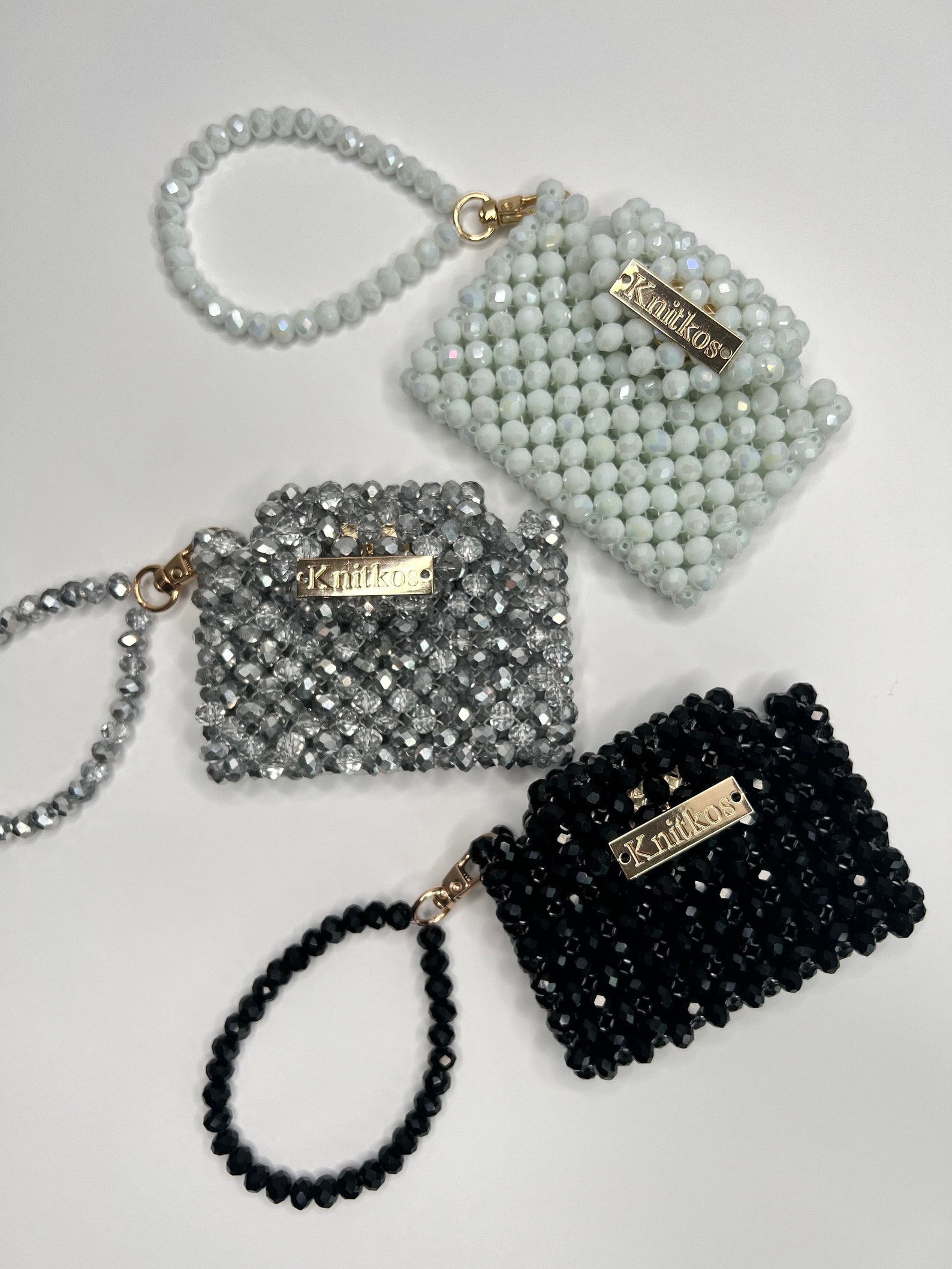 Black Women Bead Wallet ,kawai Clutch, Bead Cardholder, Women Gift ...