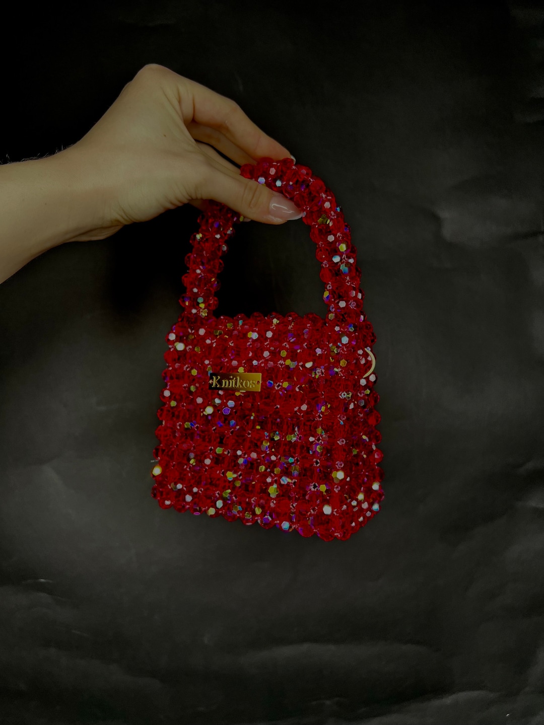 Red Preciosa Crystal Bead Bag: Luxury Handmade Shoulder Bag - Etsy