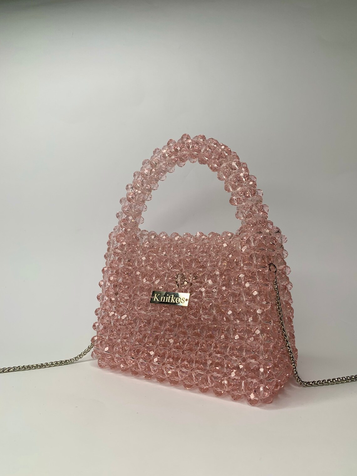 Crystal Pink Bead Bag, Bead LUXURY Bag, Women Bead Bag, Bead Bag, Bag ...