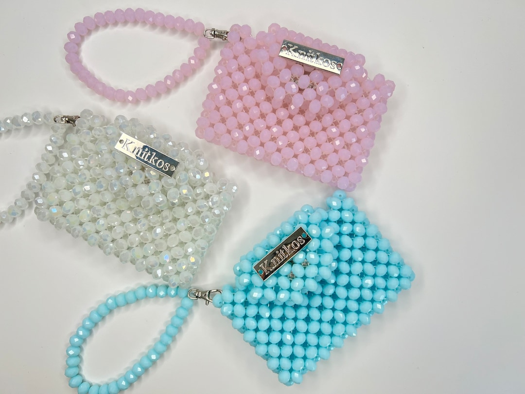 Crystal KNITKOS Women Bead Wallet , Bead Cardholder, Women Gift Small ...