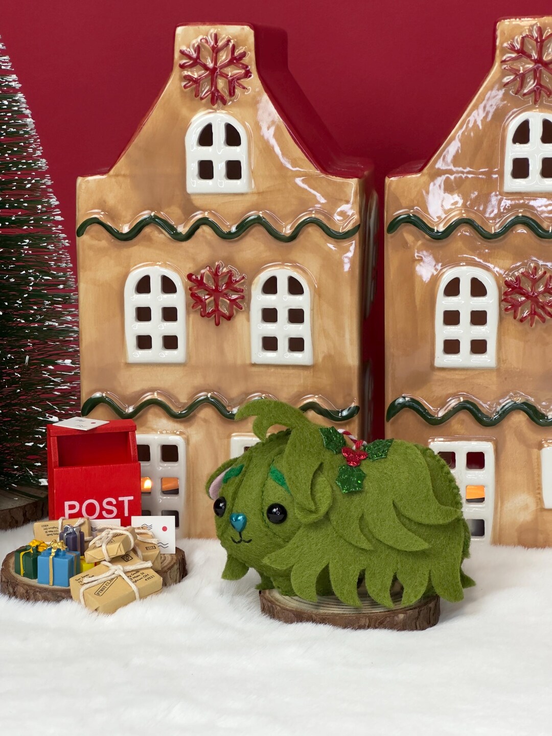 Guinea Pig Grinch Felt Christmas Ornament: Handmade Holiday Decor - Etsy