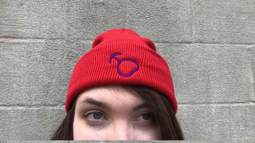 MARS Beanie - Red and Purple - Warm Gift - Harajuku - Etsy