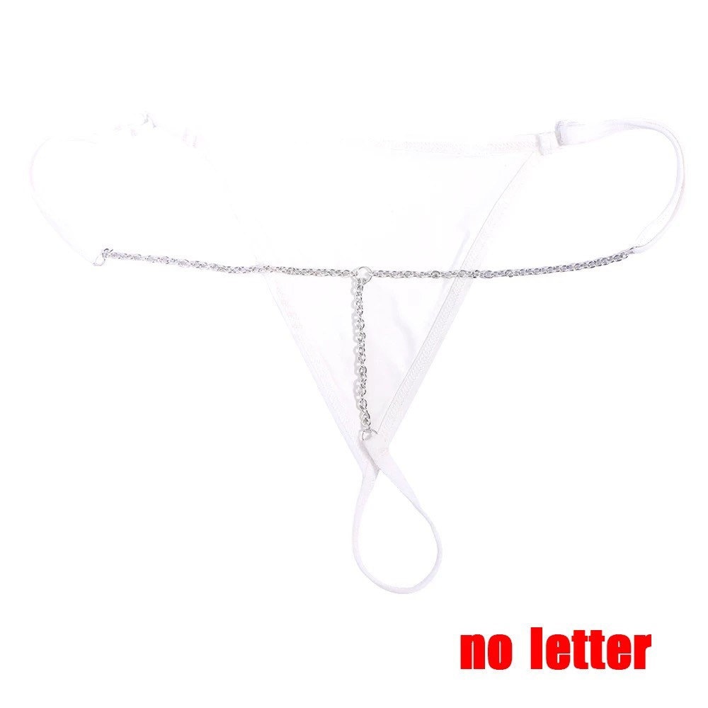 Silver T-string Chain Thong Personalized Thong Custom Thong - Etsy