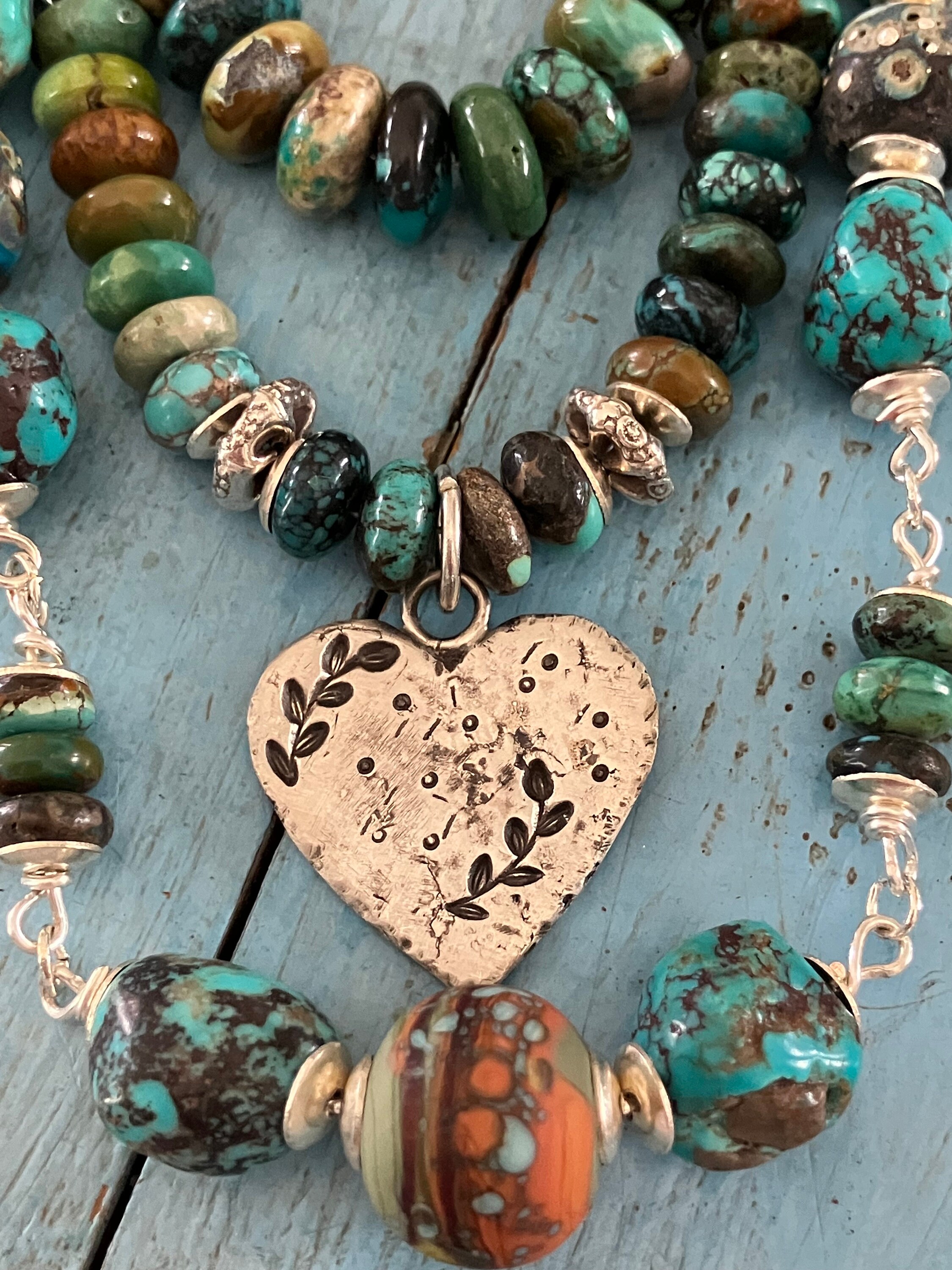 Hubei Turquoise Necklace, Turquoise Lovers Gift, Artisan Silver ...