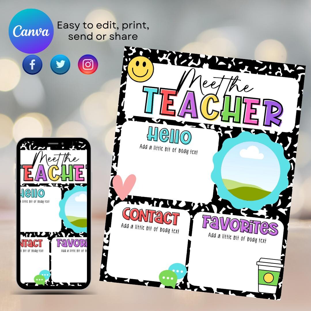 Editable Meet the Teacher Flyer | Canva Template | Back to School ...