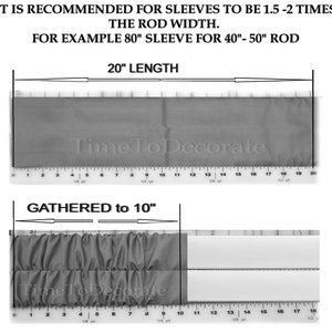 DOUBLE Wide Curtain Rod SLEEVE Valance Topper CUSTOM Window Many Colors ...