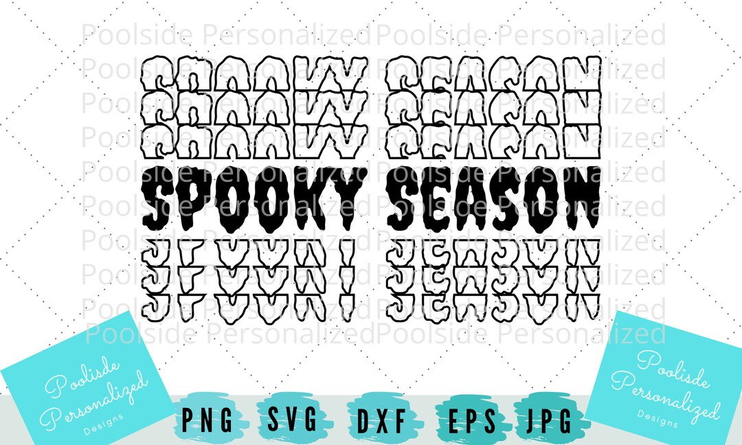 Spooky Season Stacked Text Font Cute Fun Halloween Saying SVG DXF EPS ...