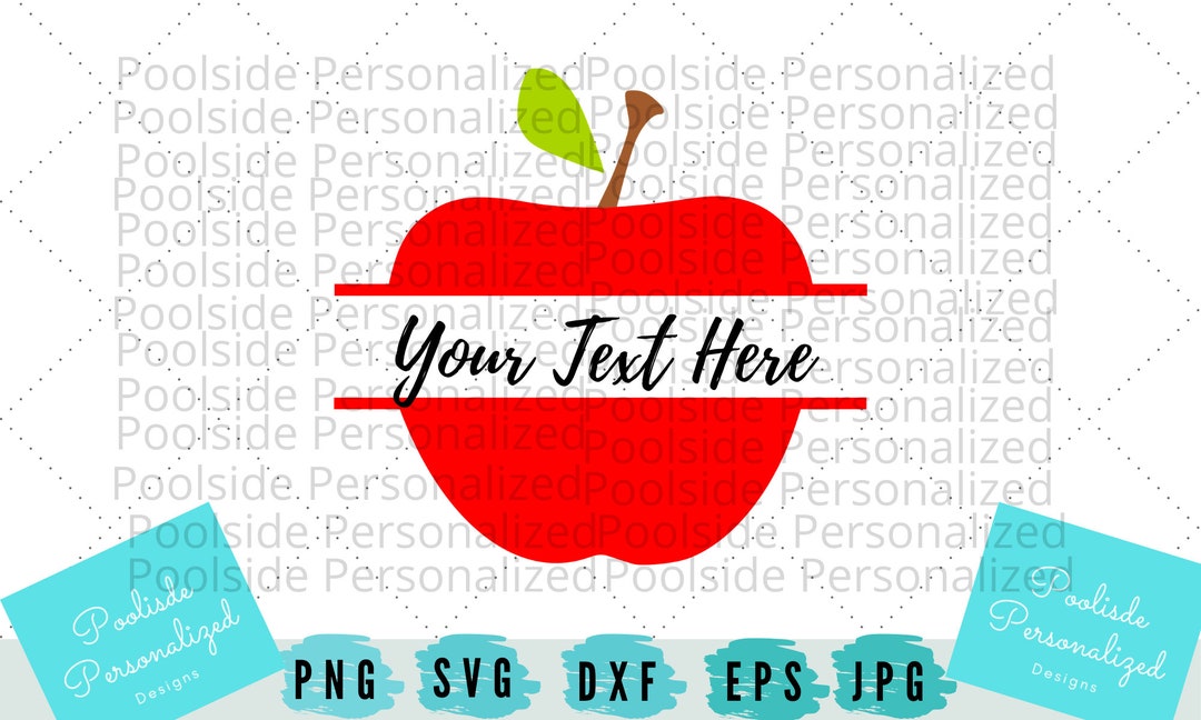 Apple Split Monograms Teacher SVG PNG JPG Dxf Eps Cut Files Instant ...