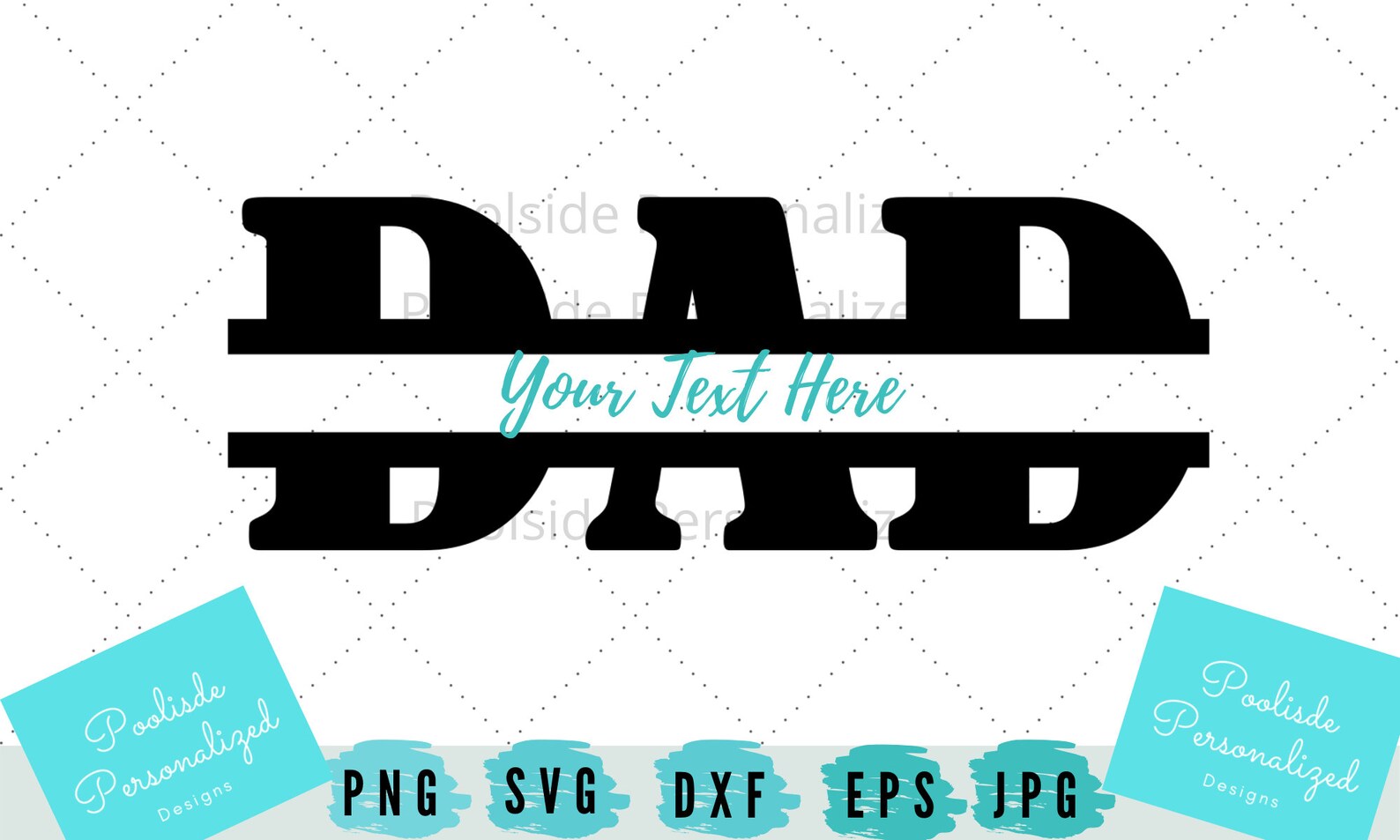 Dad Split Text Monogram SVG PNG JPG Eps Dxf Cut Files Instant | Etsy