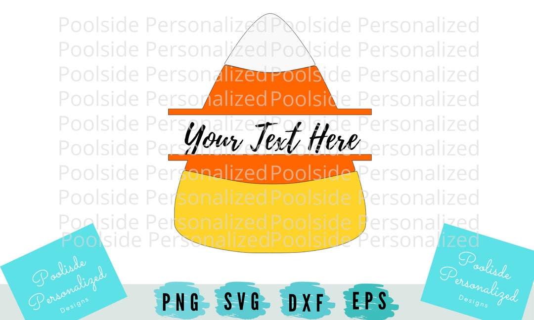 Candy Corn Split Monogram Name Frame Text SVG PNG Dxf Eps Cut Files ...