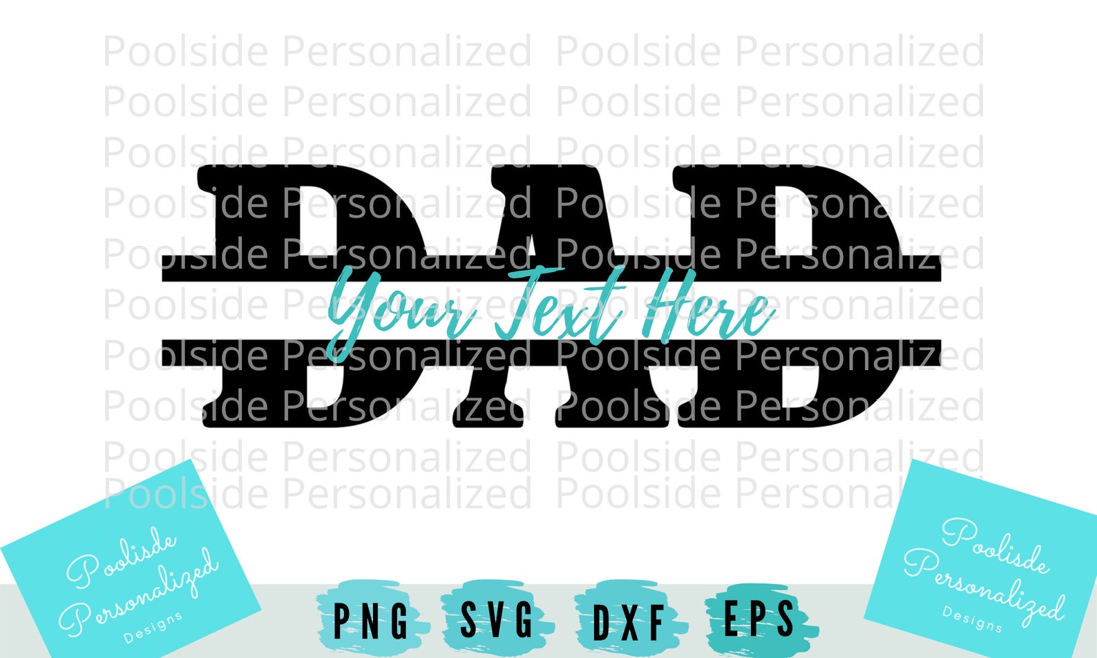 Dad Split Text Monogram SVG PNG JPG Eps Dxf Cut Files Instant | Etsy