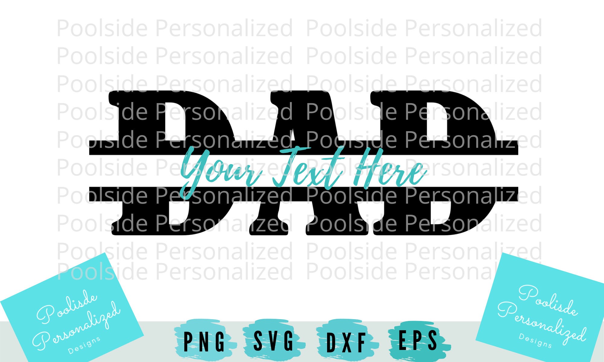 Dad Split Text Monogram SVG PNG JPG Eps Dxf Cut Files Instant - Etsy