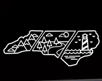 North Carolina State Outline I098 8 Sticker Decal - Etsy