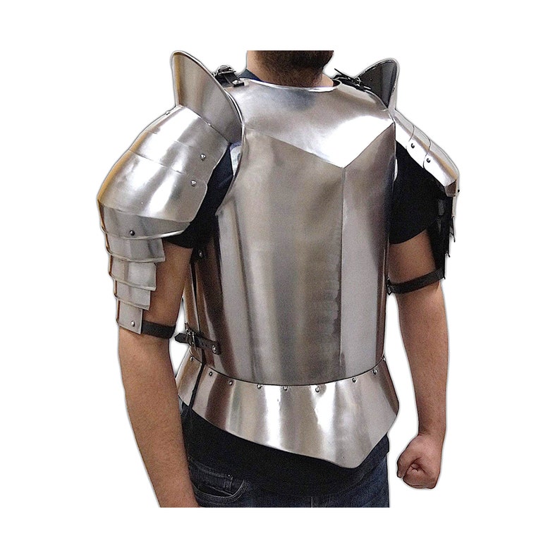 Medieval Times Shoulder Guard Steel Breastplate One Size Fits - Etsy