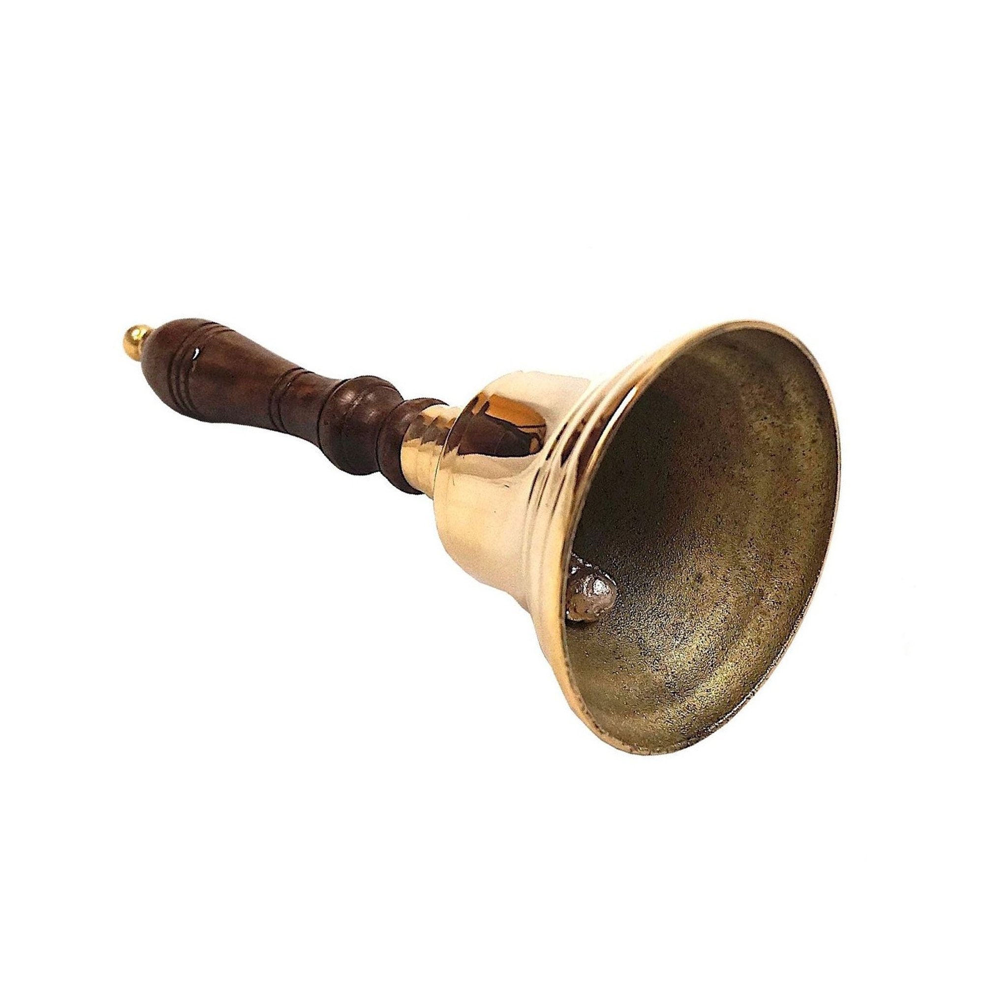 Solid Brass School Bell Wooden Handle Hand Bell Multipurpose - Etsy