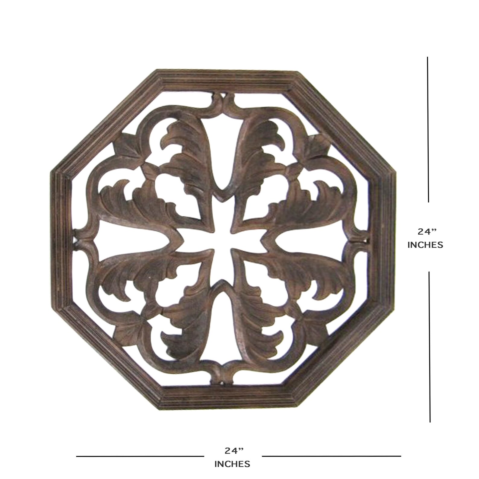 Octagonal Wall Hanging Panel Brown Wood Wall Art Room Decor - Etsy