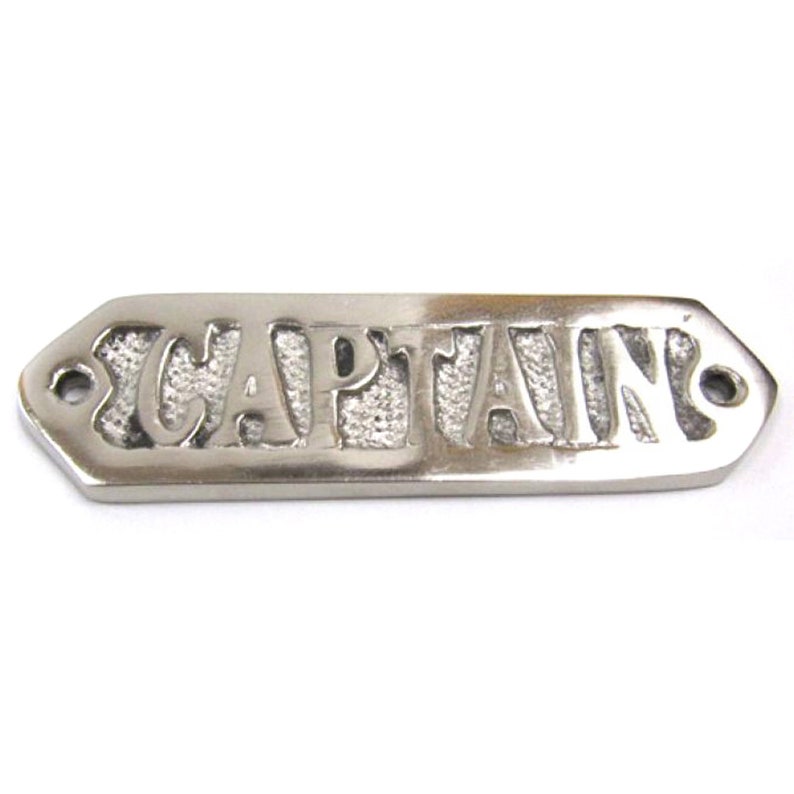 Chrome Plated Sign captain Metal Wall Plaque - Etsy