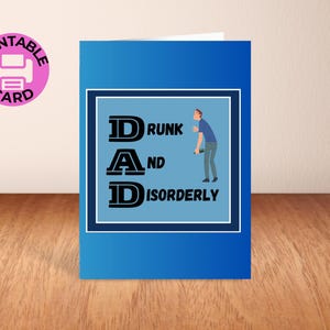 Dad Funny Acrostic Poem Printable Birthday Father's Day Beer Humour ...