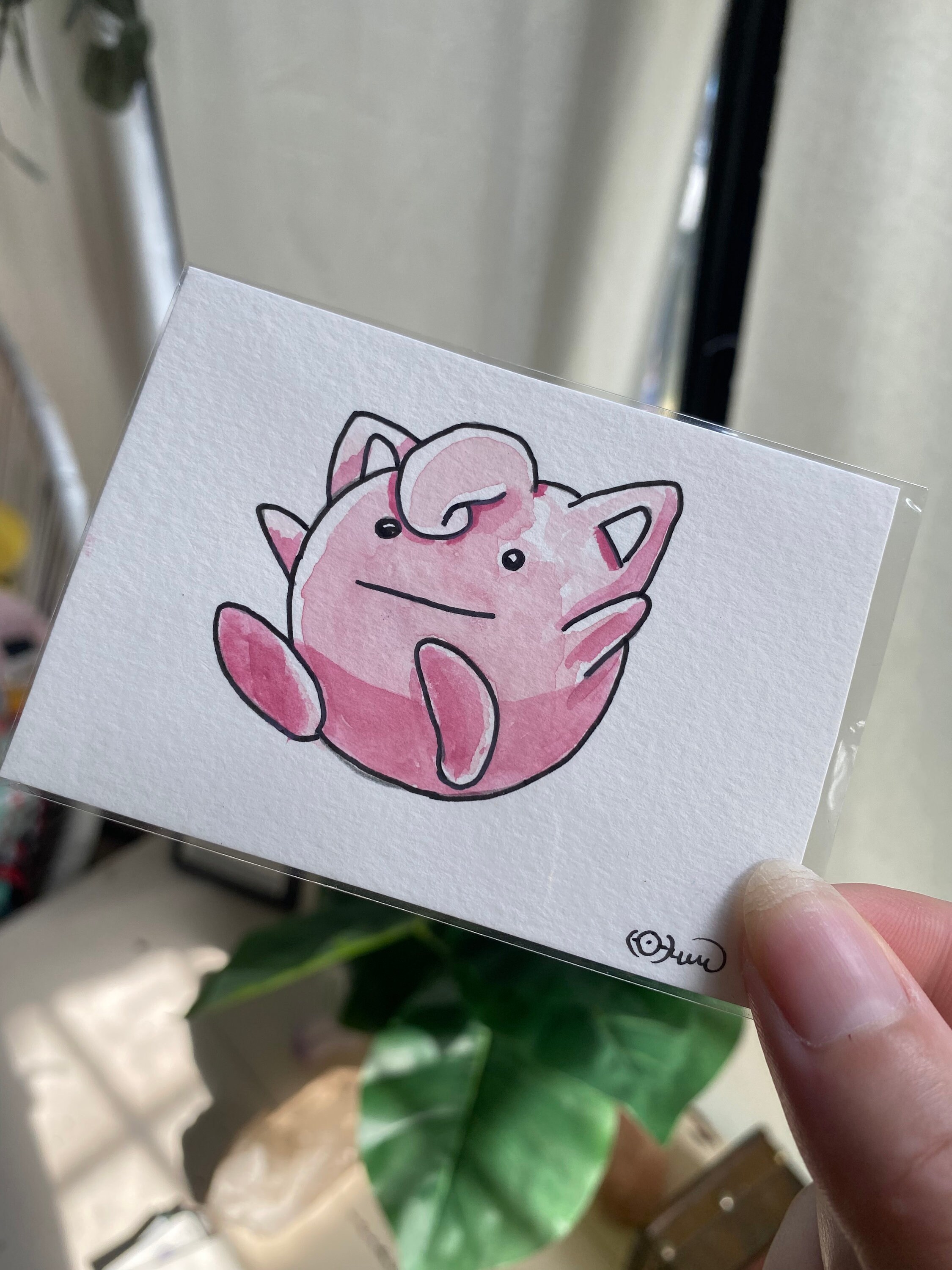 Ditto Jigglypuff Pokémon Card Size Original Water Colour - Etsy