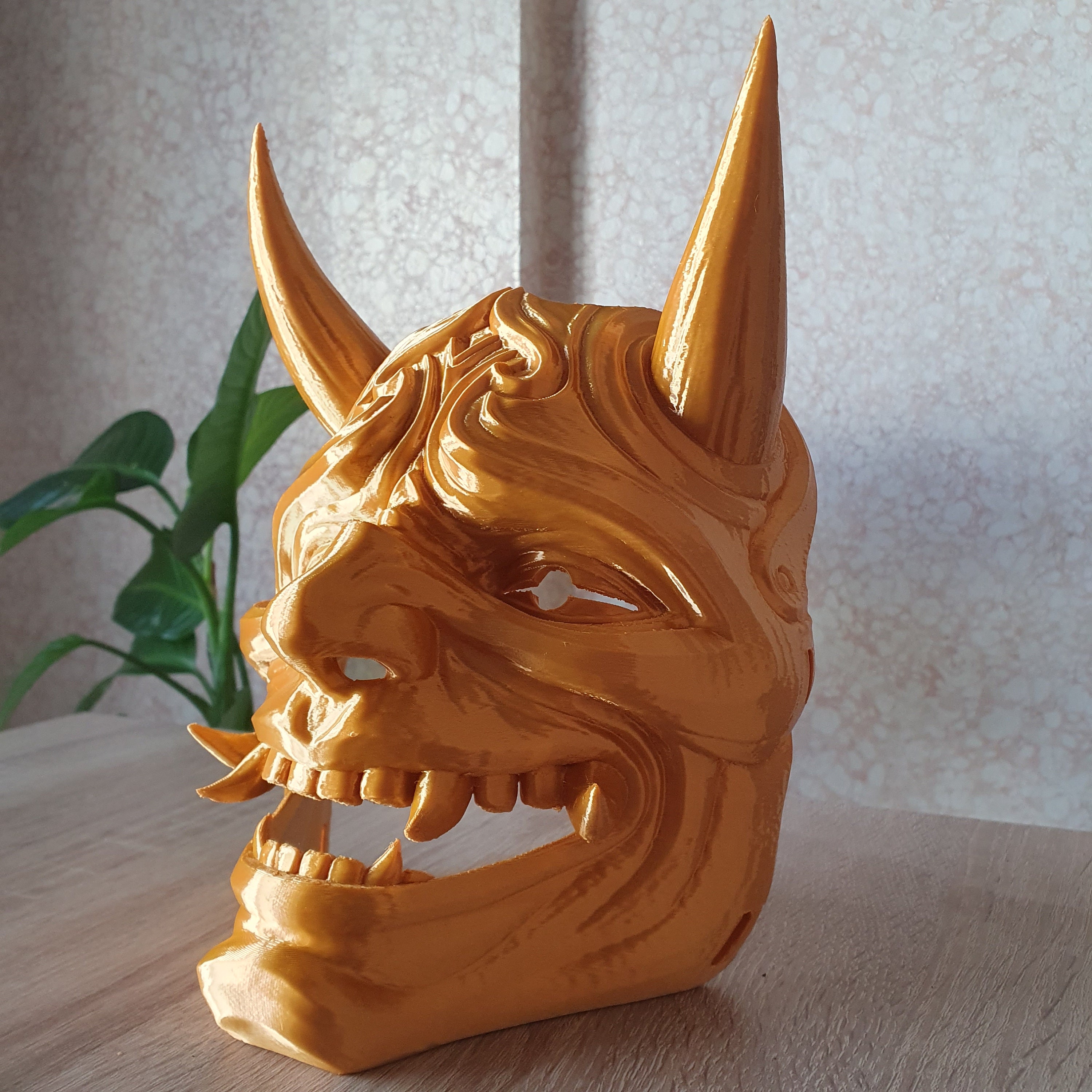 Japanese Oni Demon Mask Samurai Wall Decor Traditional Japanese Art ...