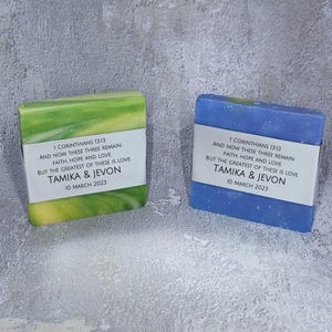 10 Count Personalised Bible Wedding Soap Favours With Scriptures, Gift ...