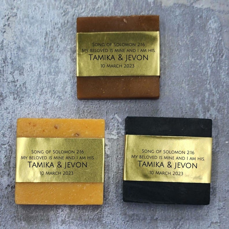 10 Count Personalised Bible Wedding Soap Favours With Scriptures, Gift ...