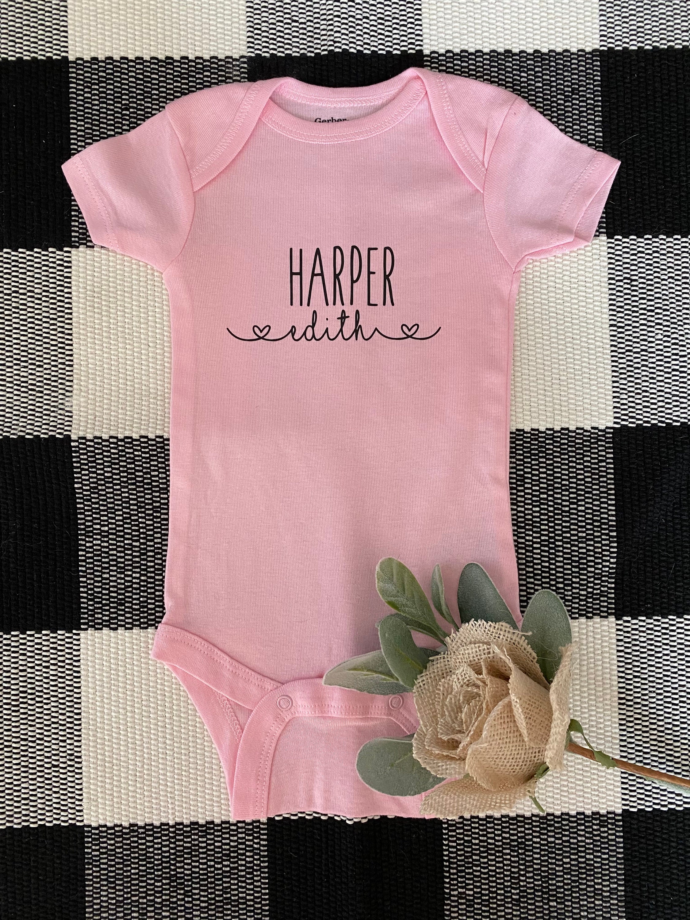Baby Girl First and Middle Name Custom Onesie, for Baby, Baby Shower ...
