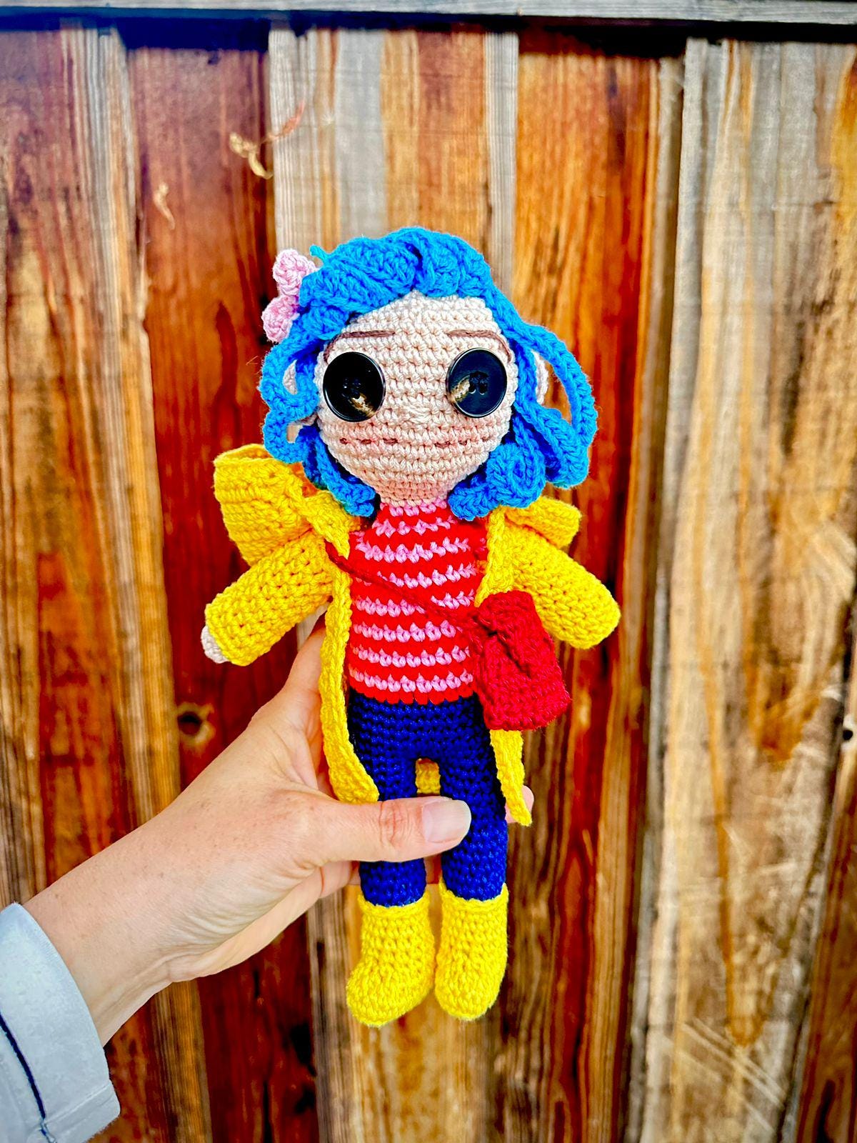 Personalized Coraline Crochet Doll - Handmade Amigurumi - Caroline ...