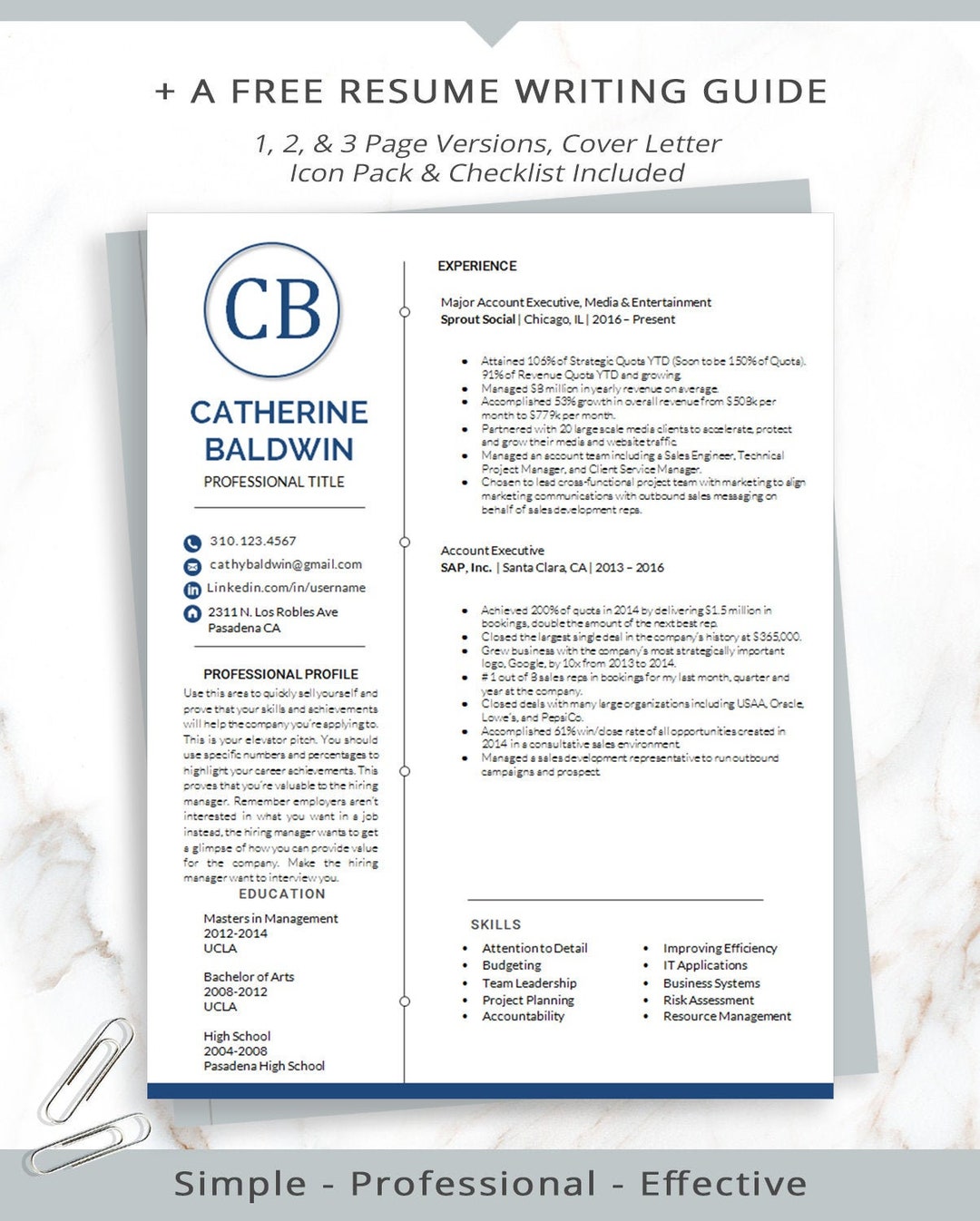 Resume Template for Word Executive Assistant, Accounting Assistant ...