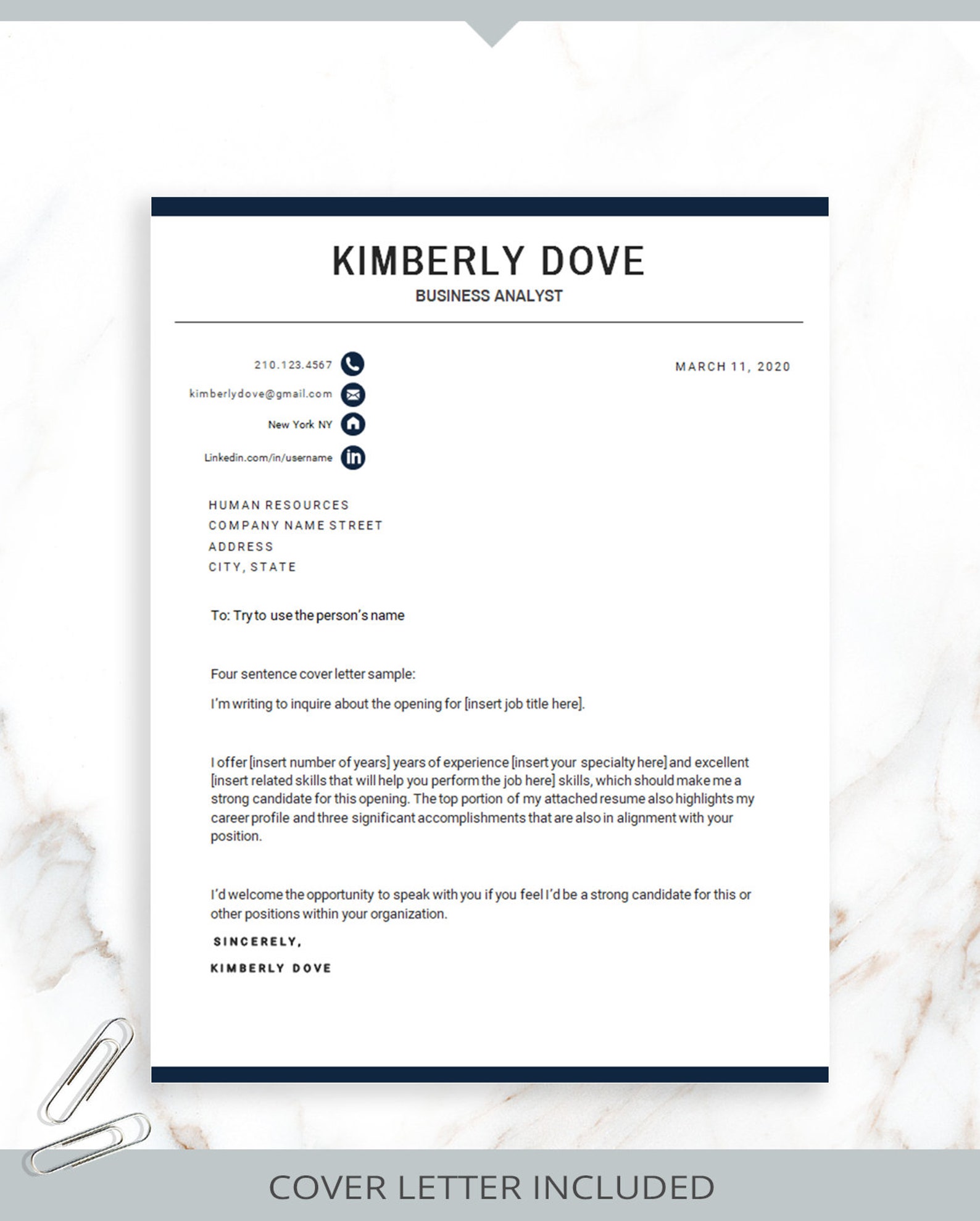 Modern Resume Template, Tech Resume Template for Word, IT Resume ...