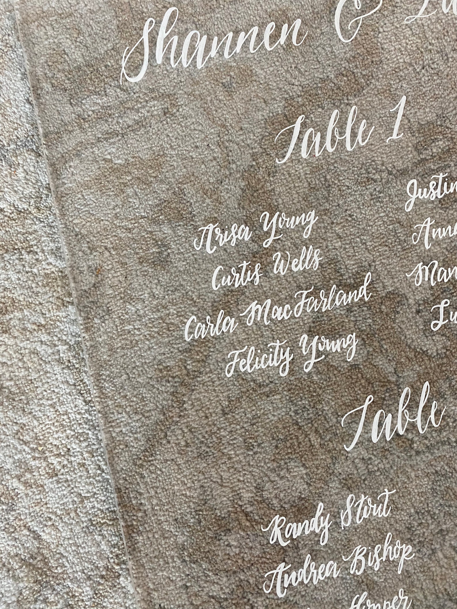 Hand Painted Acrylic Seating Chart Wedding Clear - Etsy
