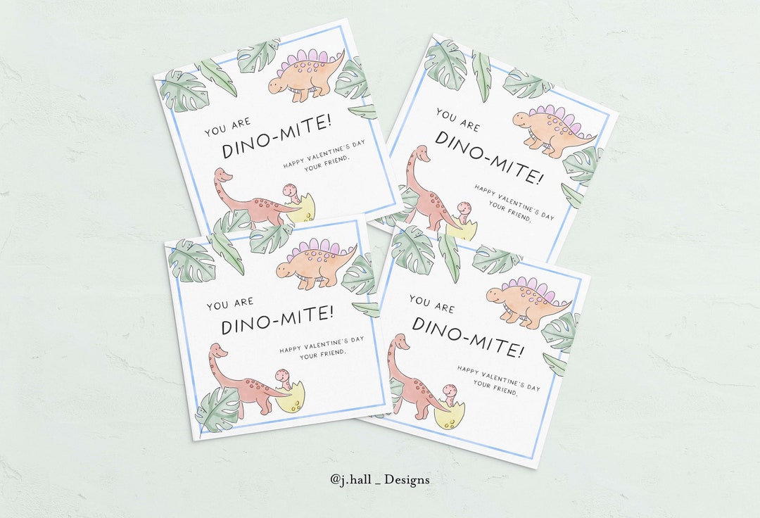 Dinosaur | Dino-mite | Kids | DIY | Valentines Day | Print at Home ...