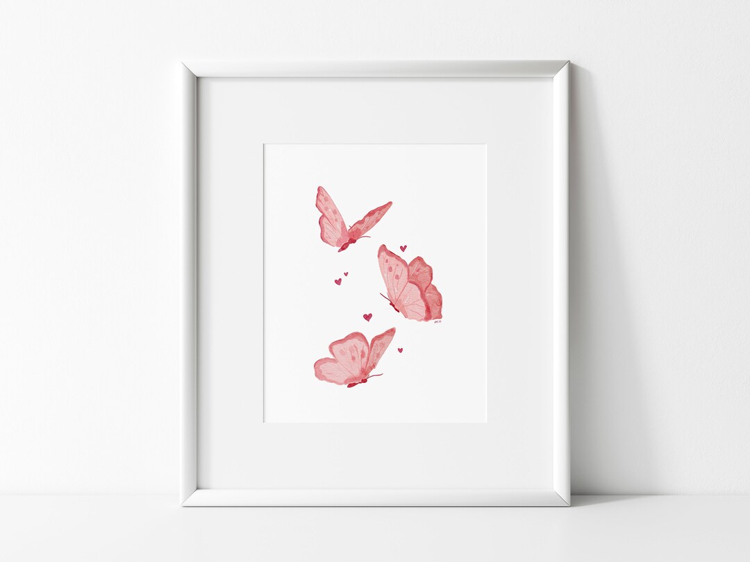 Butterfly Print Digital Download Pink Love Butterflies Digital Print ...