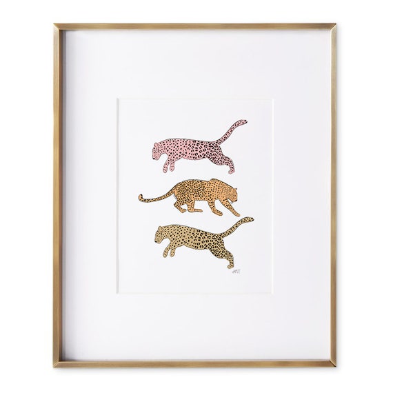 Cheetah Party Art Print Chic Cheetahs Digital Print | Etsy