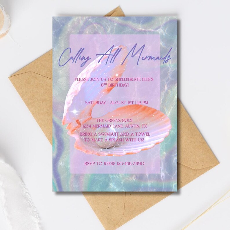 Mermaid Party Invitation - Etsy