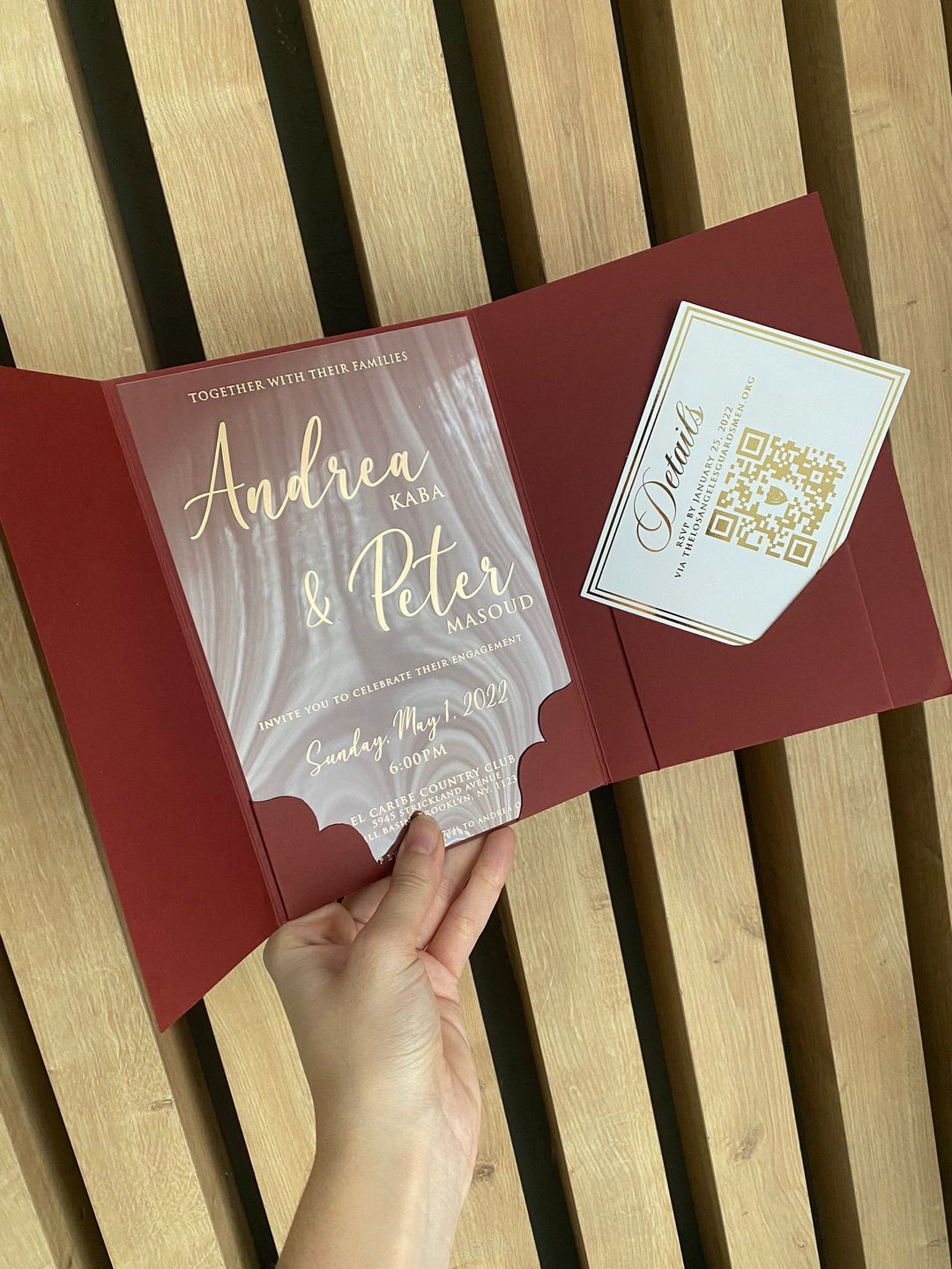 Wedding Invitation, Acrylic Invitations, Clear Acrylic Invitations ...