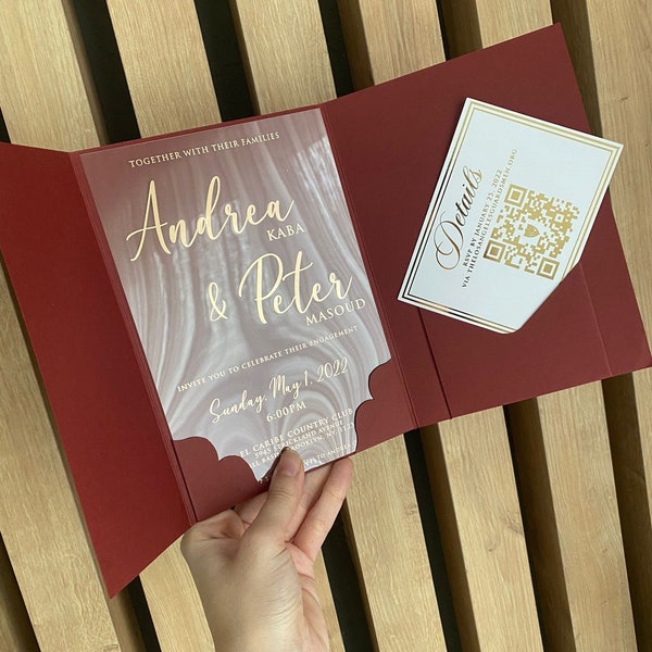 Pocket Folder Invite - Etsy