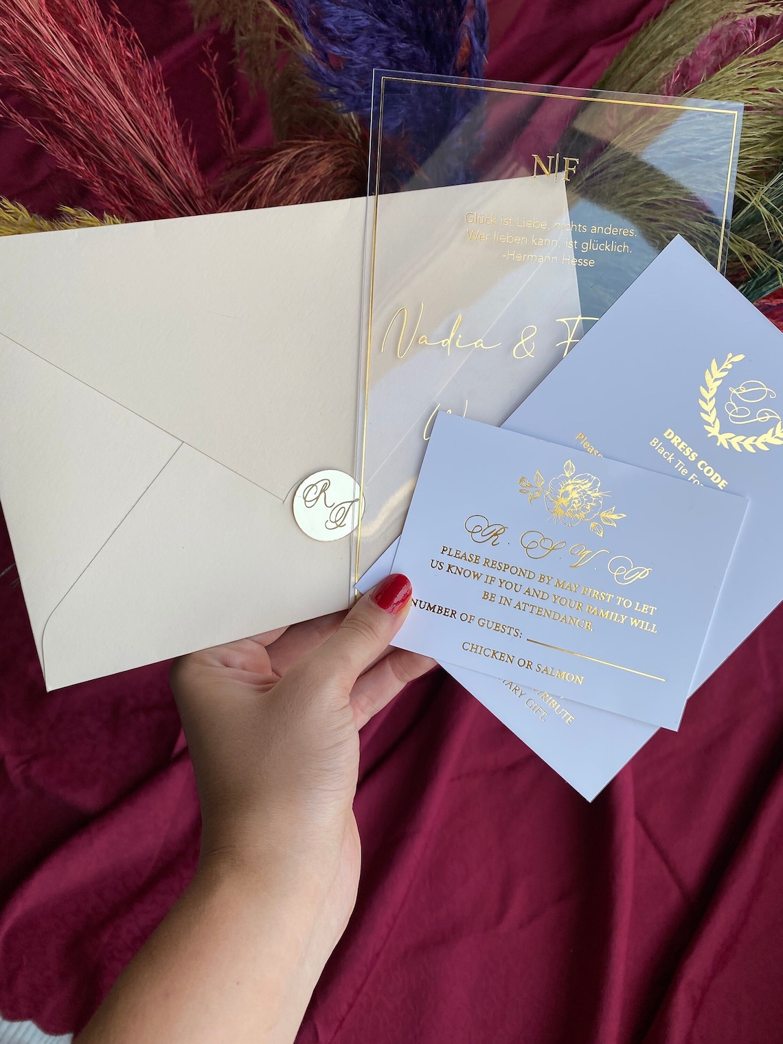 Wedding Invitation Acrylic Invitations Clear Acrylic - Etsy