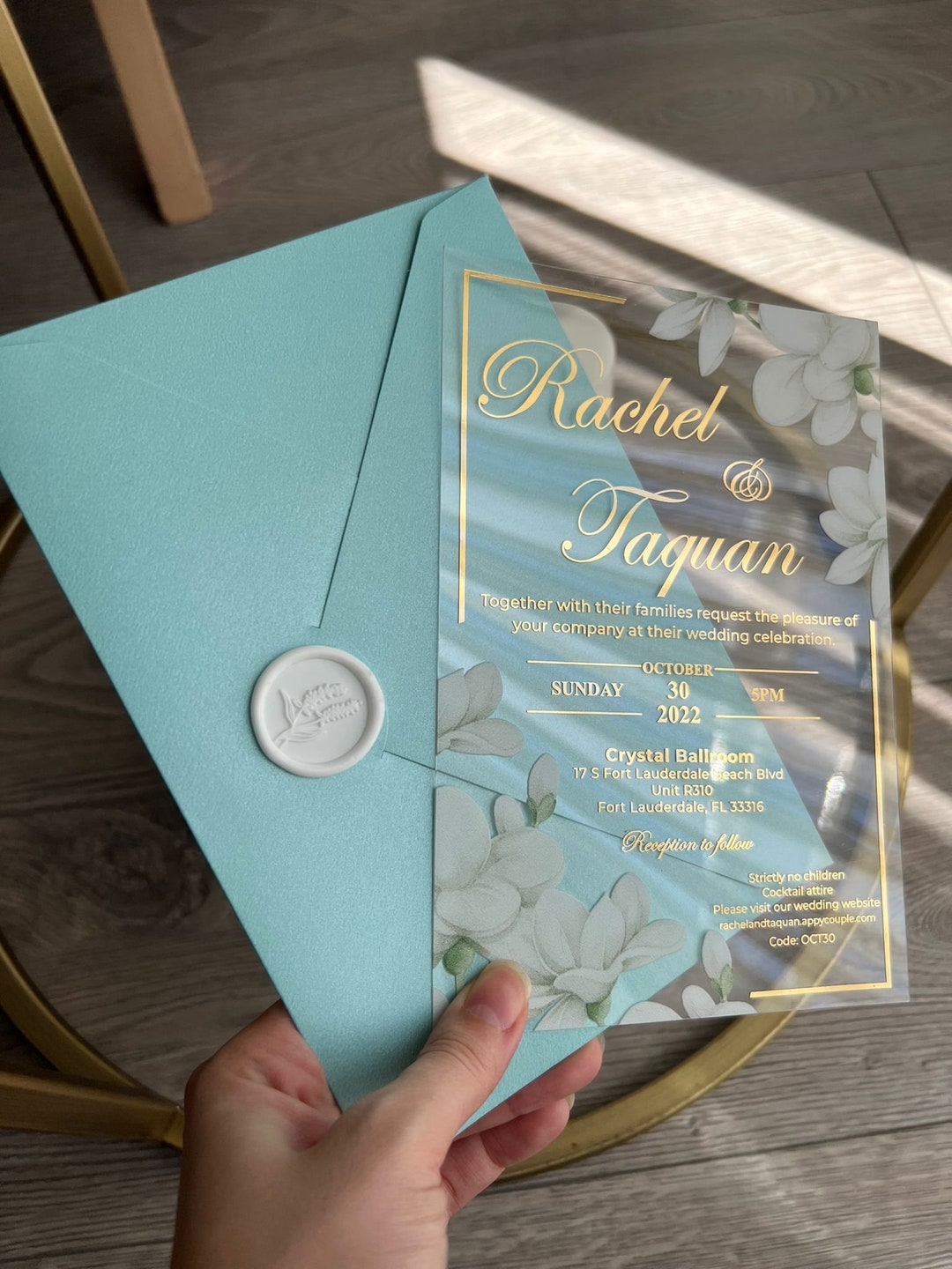 Quinceanera Invitation, Wedding Card, Clear Acrylic Invitations ...