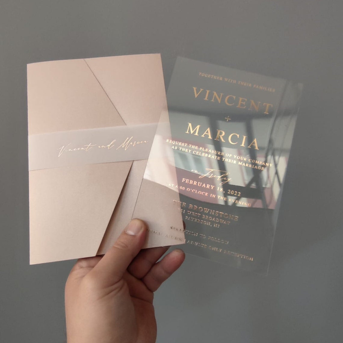 Wedding Invitation Acrylic Invitations Clear Acrylic - Etsy