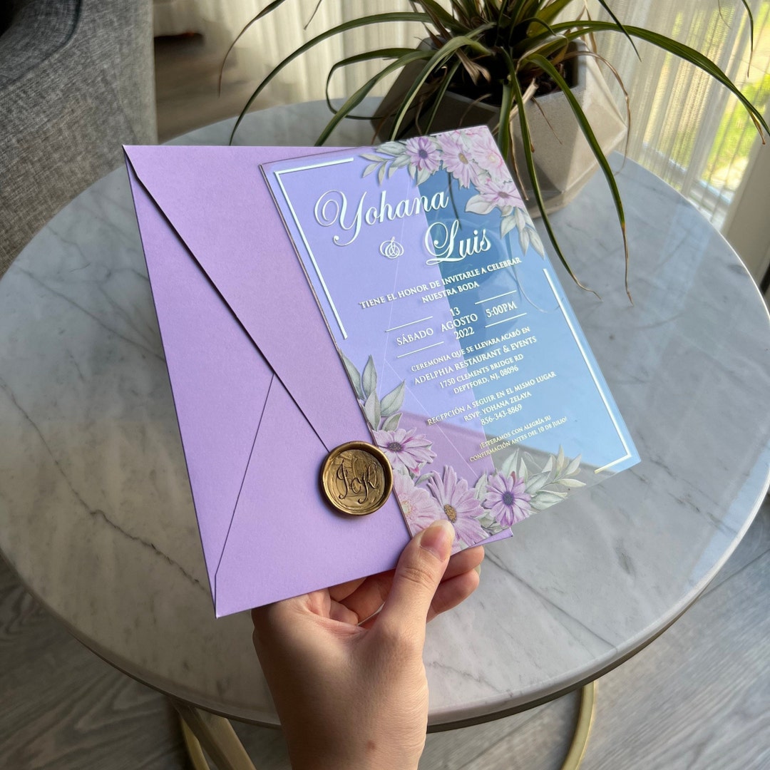 Floral Quinceanera Invitation, Acrylic Invitations, Acrylic Birthday ...