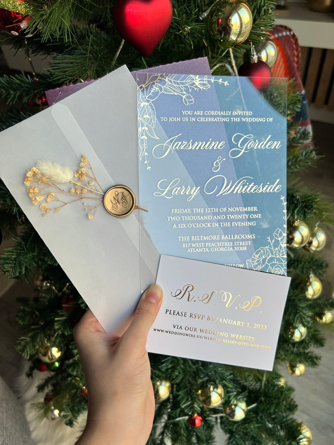 Luxury Acrylic Wedding Invitation – Transparent UV Printed Card With ...