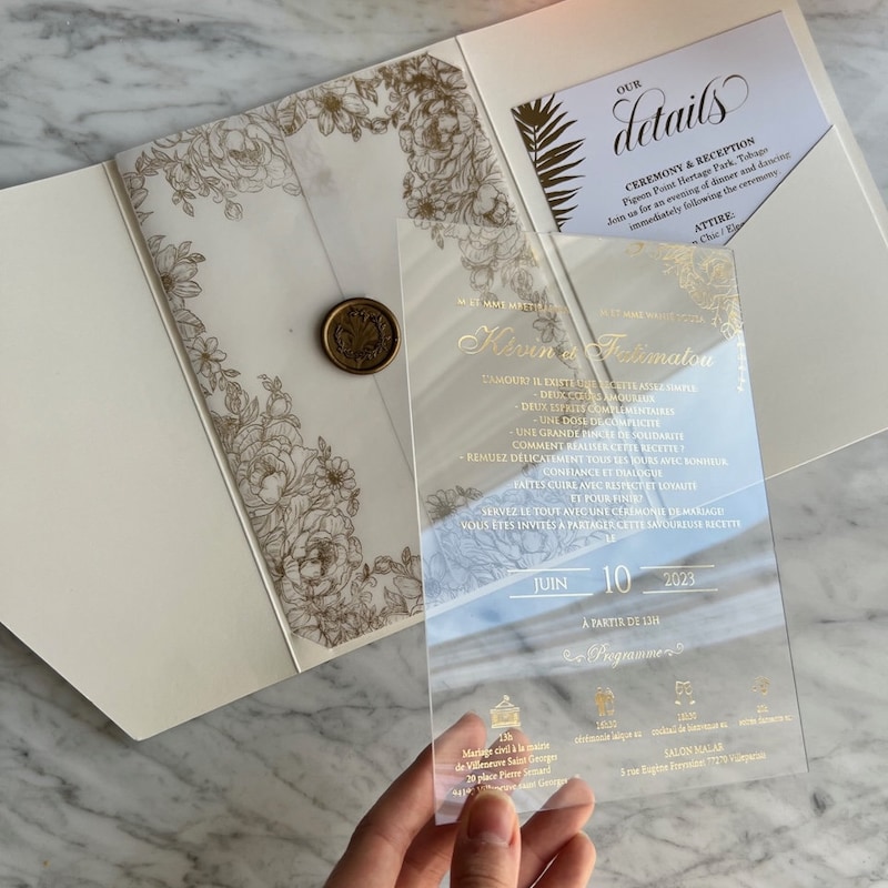 Acrylic Invitation - Etsy